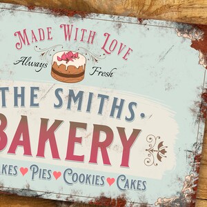 Personalised Kitchen Bakery Sign Metal Wall Door Signage - Family ...