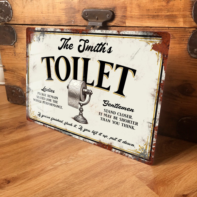 Metal Toilet Sign - Etsy