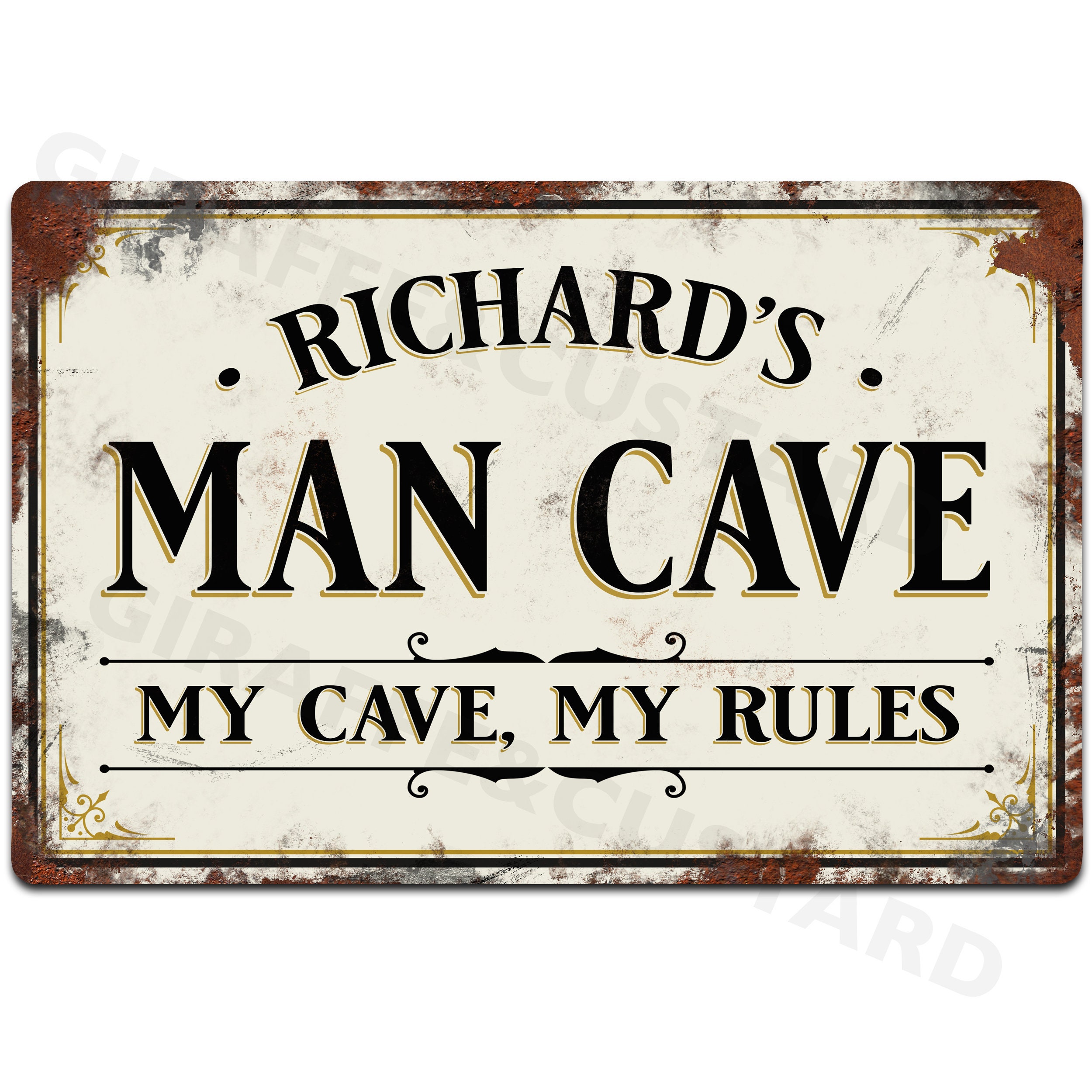 Personalised Man Cave Sign Metal Wall Door Decor Office - Etsy UK