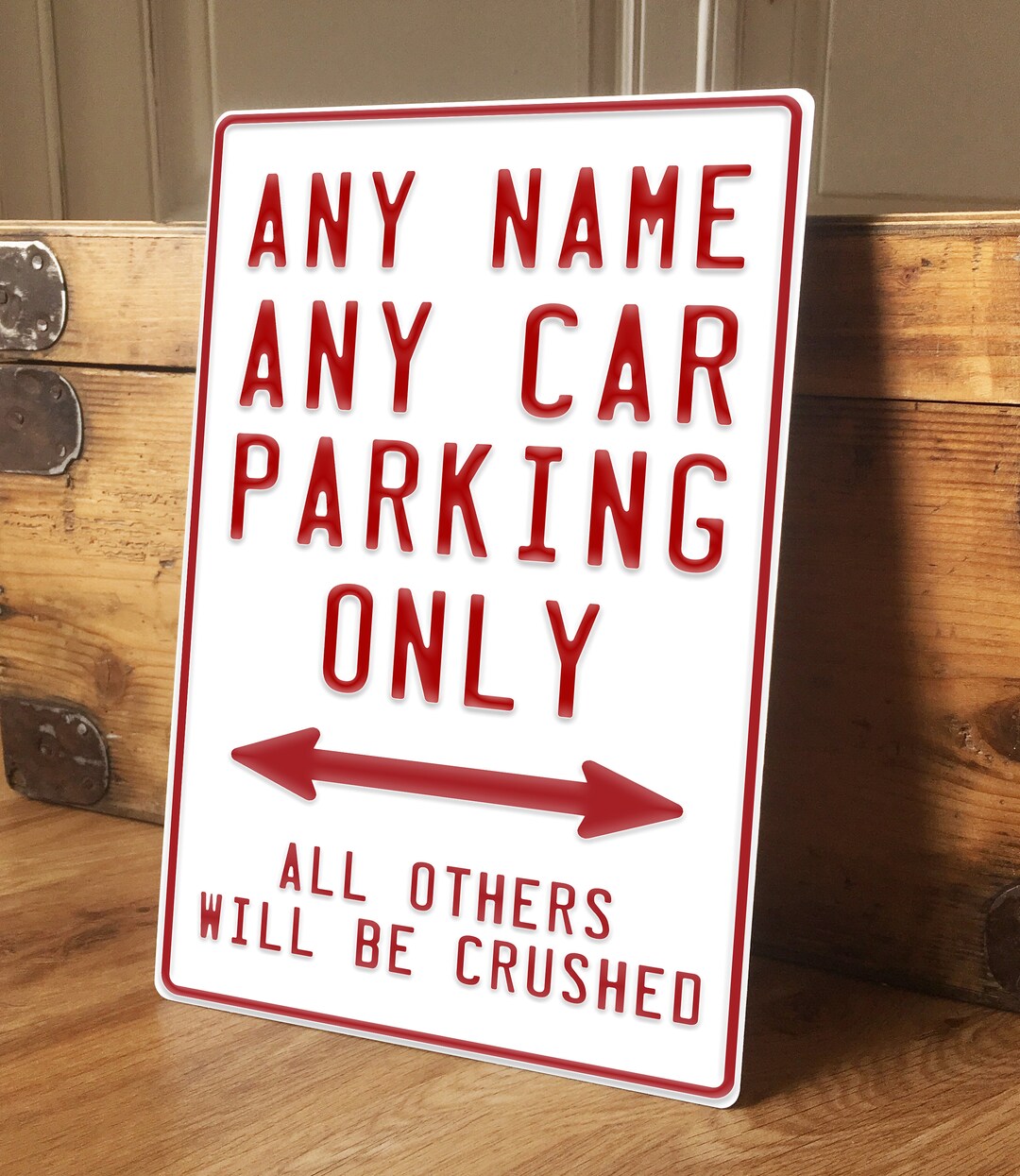 Personalised Car Parking Sign - Classic Vehicle Warning Plaque ...