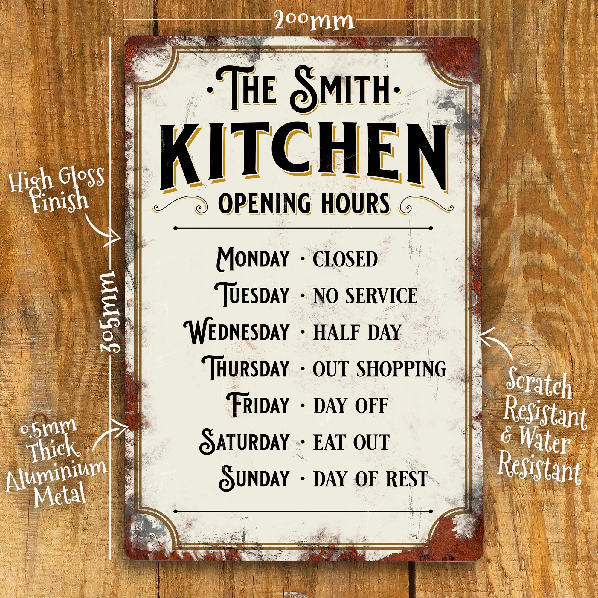 Personalised Kitchen Sign Metal Wall Door Signage Family - Etsy UK