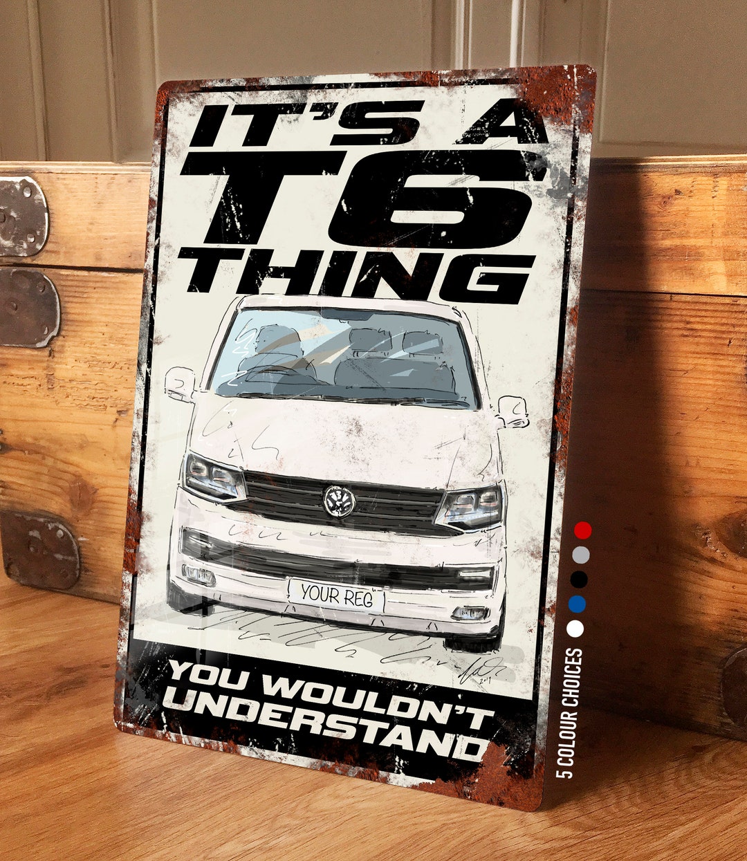 Personalised Transporter T6 Camper Van Vintage Style Metal Tin Sign ...