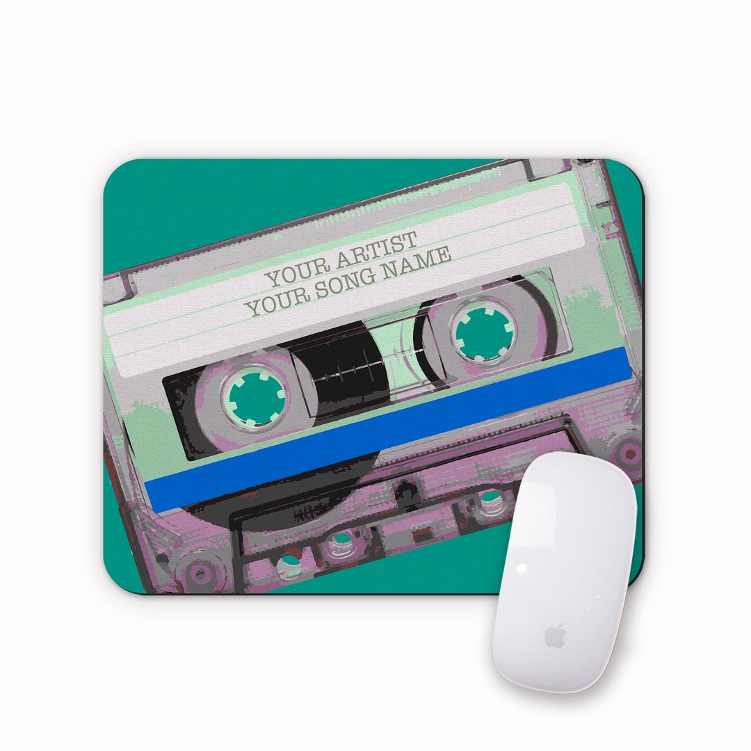 Personalised 1980s Retro Cassette Tape Mousepad Mousemat, Music Audio ...
