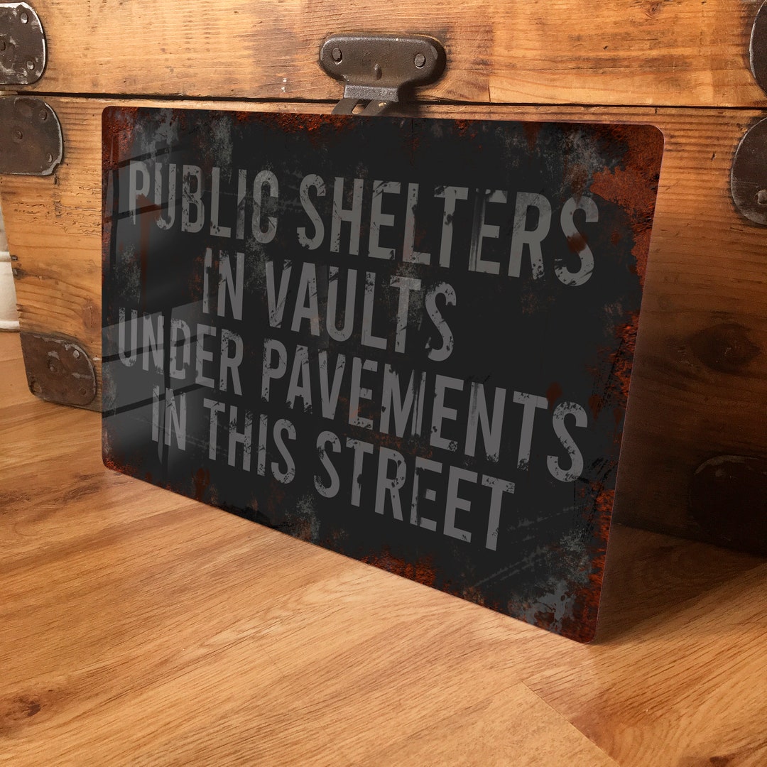 Man Cave Metal Sign Air Raid Shelter WW2 British Military Historic Bomb ...