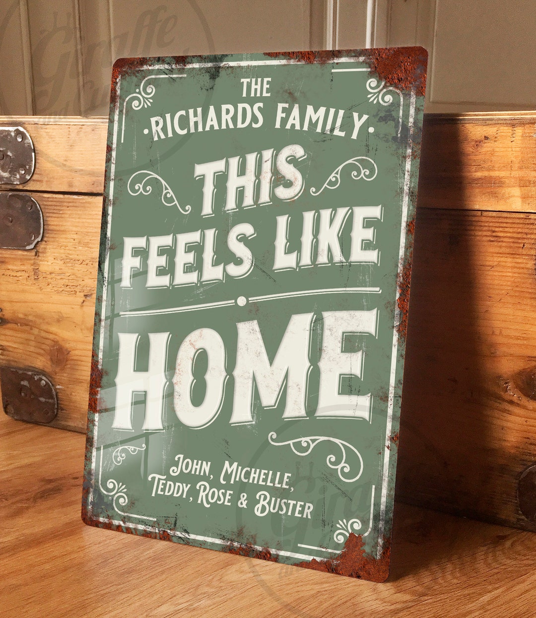 Personalised Family Home Metal Sign House Warming Gift - Feels Like ...