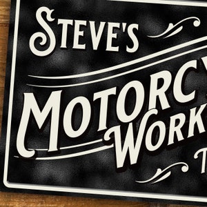Personalised Motorcycle Workshop Sign Metal Wall Door Decor Motorbike ...