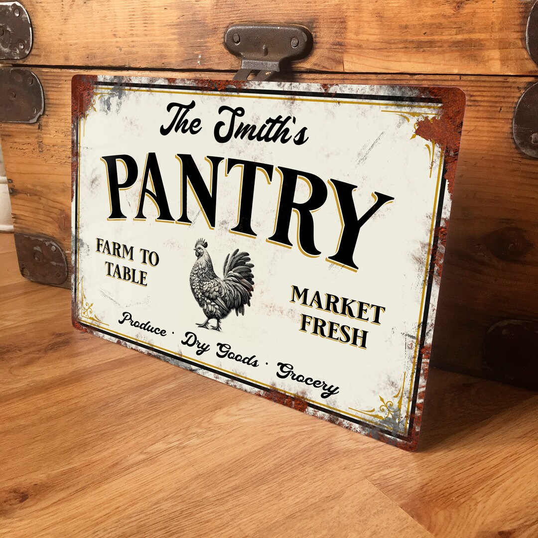 Personalised Vintage Retro Pantry Sign Metal Wall Door Signage Kitchen ...