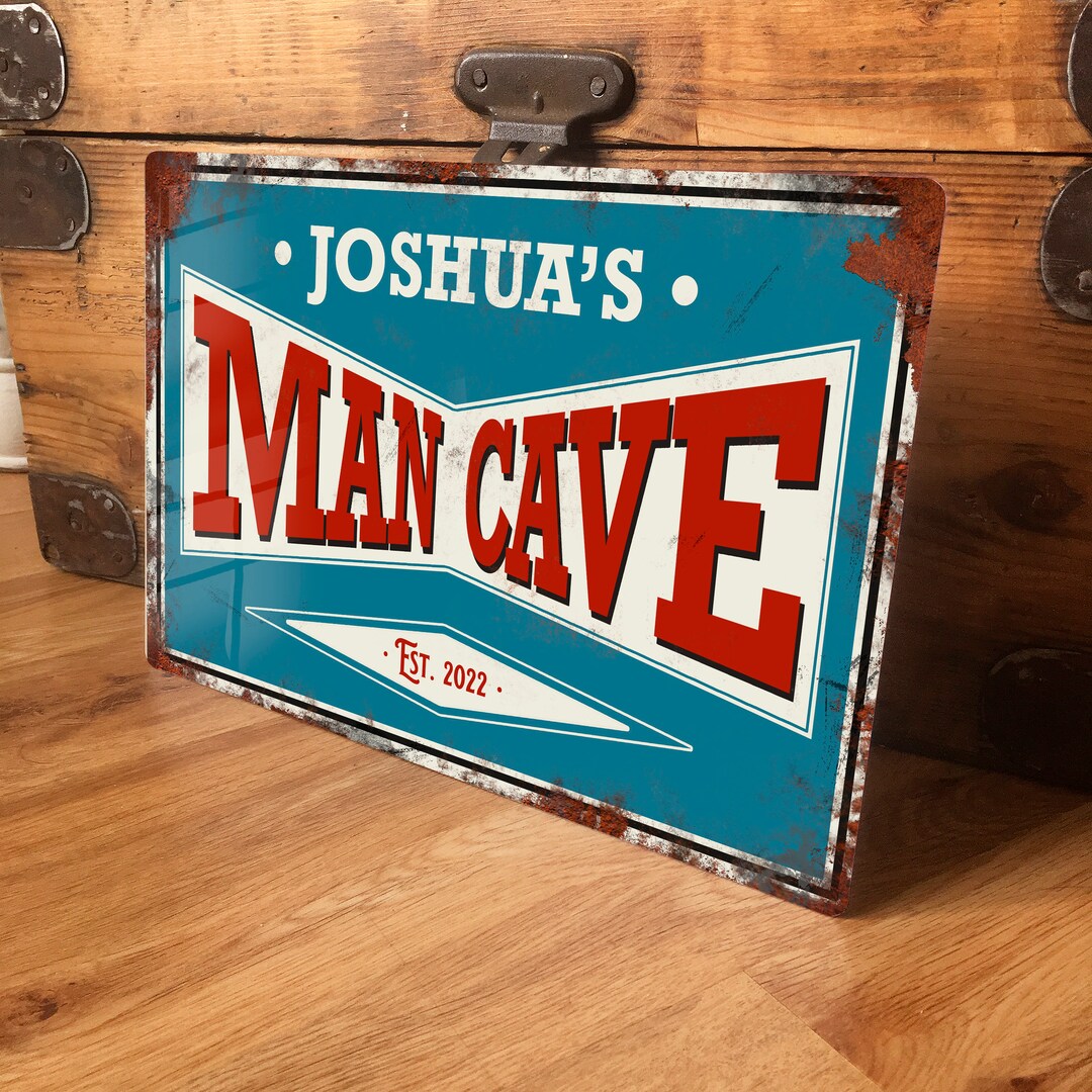 Personalised Man Cave Metal Wall Sign Door Decor Office Accessory, Shed ...