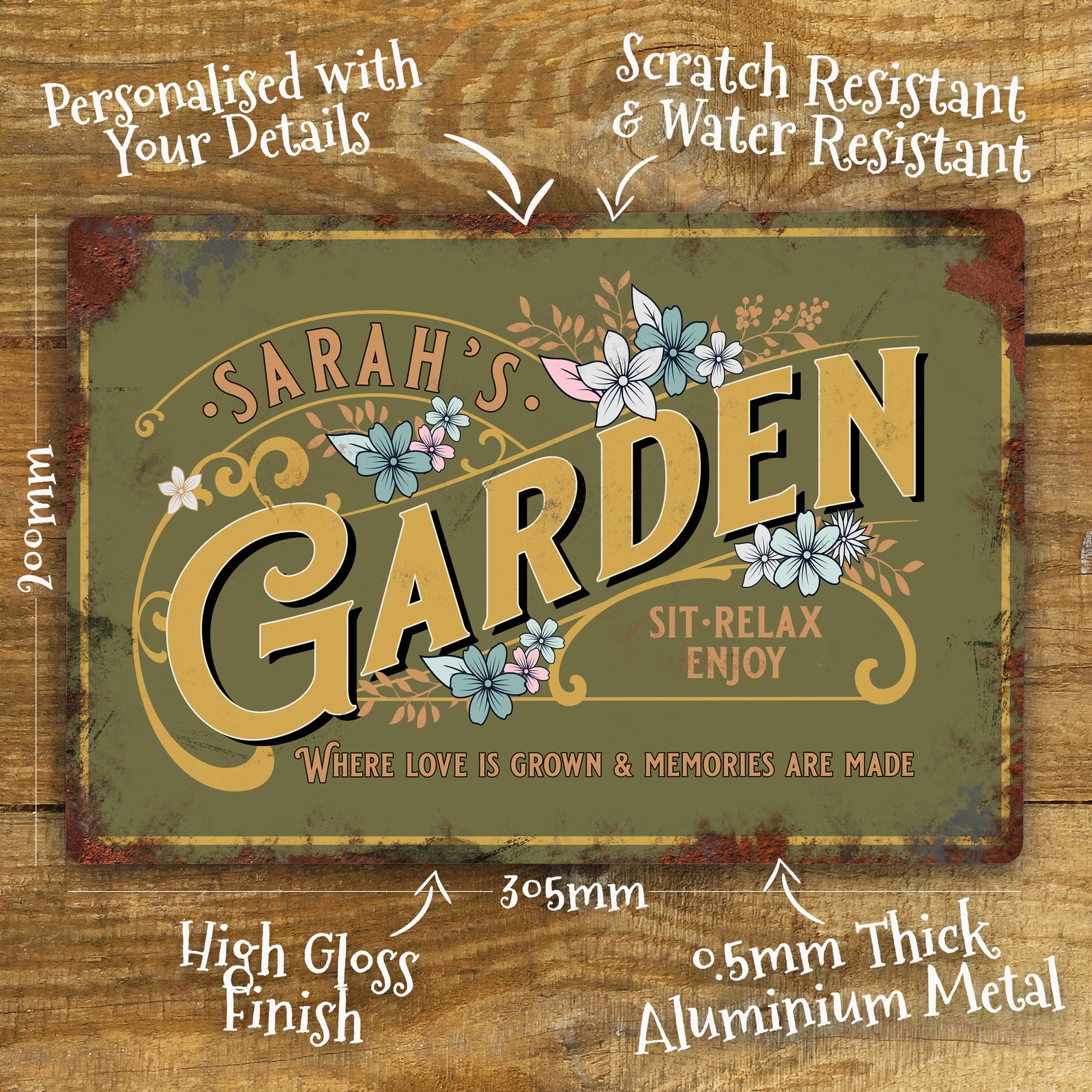 Personalised Garden Sign Metal Outdoor Wall Door Fence Decor - Etsy UK