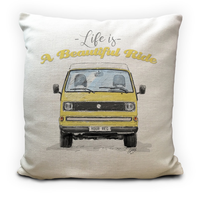 Personalised Retro Campervan Transporter T3 Cushion Cover Gift - 5 ...