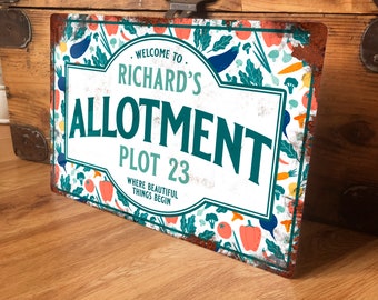 Personalised Allotment Sign Metal Garden Vegetable Patch Wall Door ...