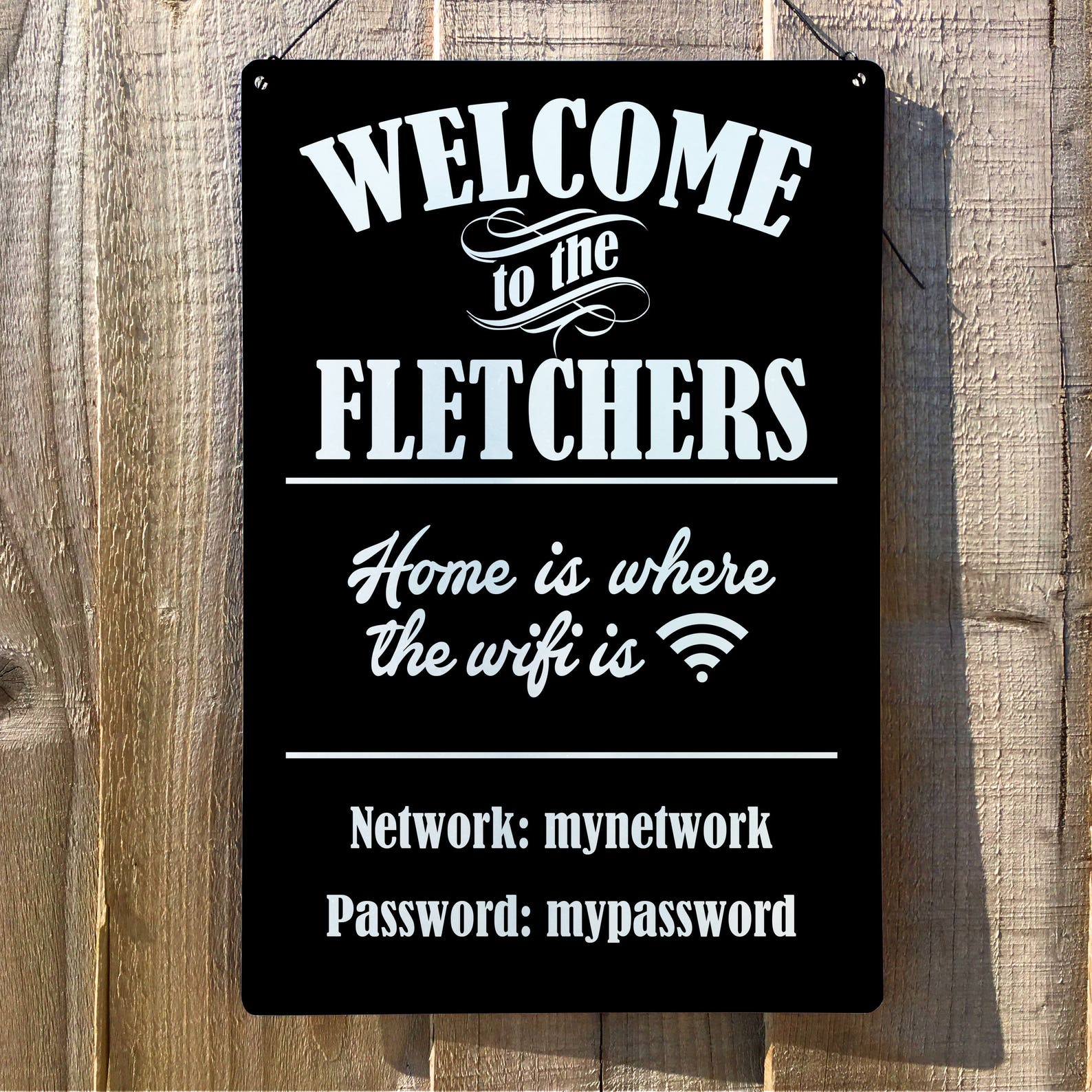 Personalised WIFI Internet Password Sign Metal Plaque - Vintage ...