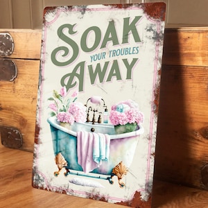 Metal Bathroom Sign Washroom Metal Wall Door Signage, Family Bath ...