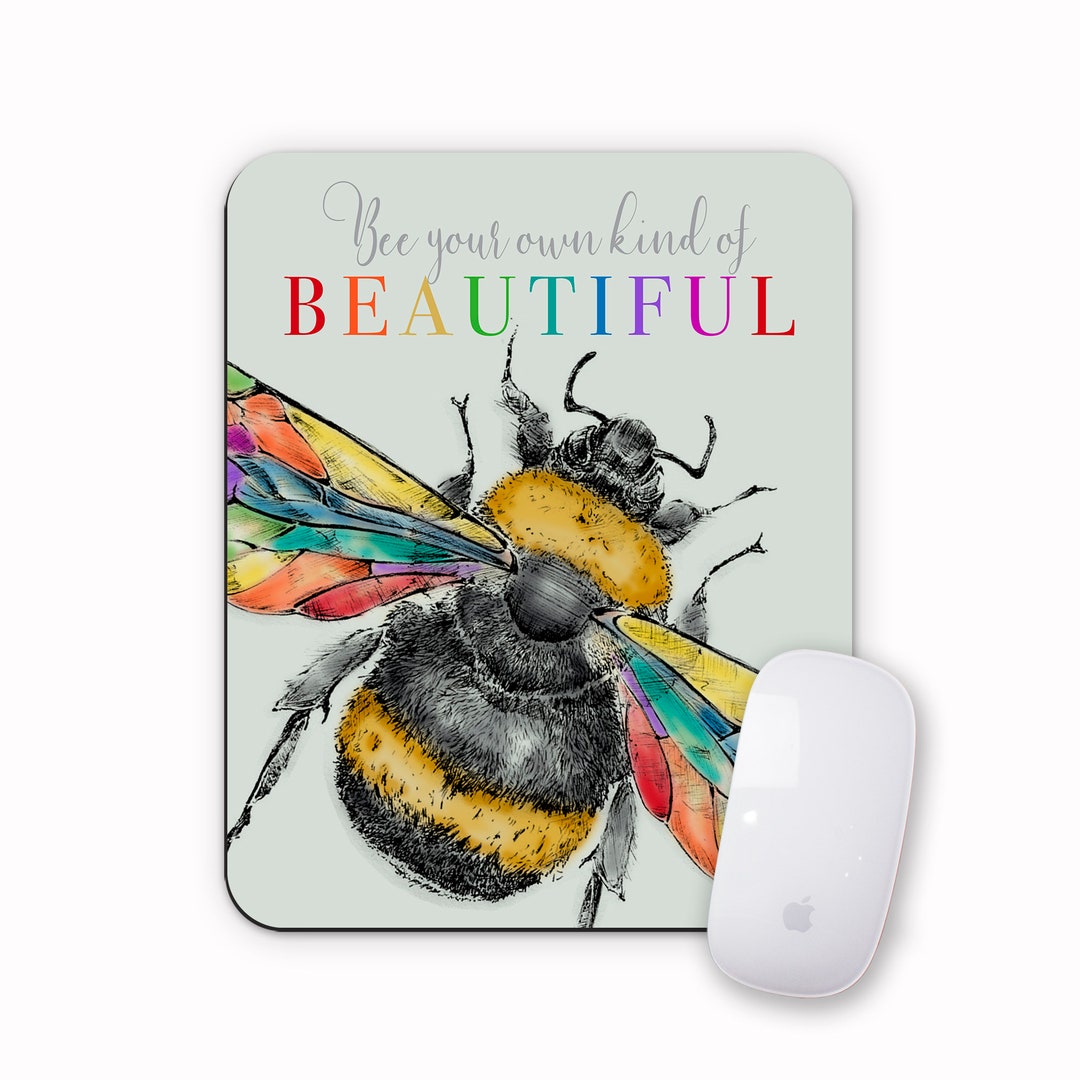 LGBTQ Pride Bee Mouse Mat Mouse Pad, Rainbow Be Beautiful Diversity ...