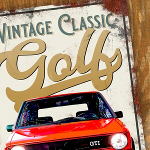 Personalised Vintage Golf GTI MK1 Metal Tin Sign Wall Door Decor ...