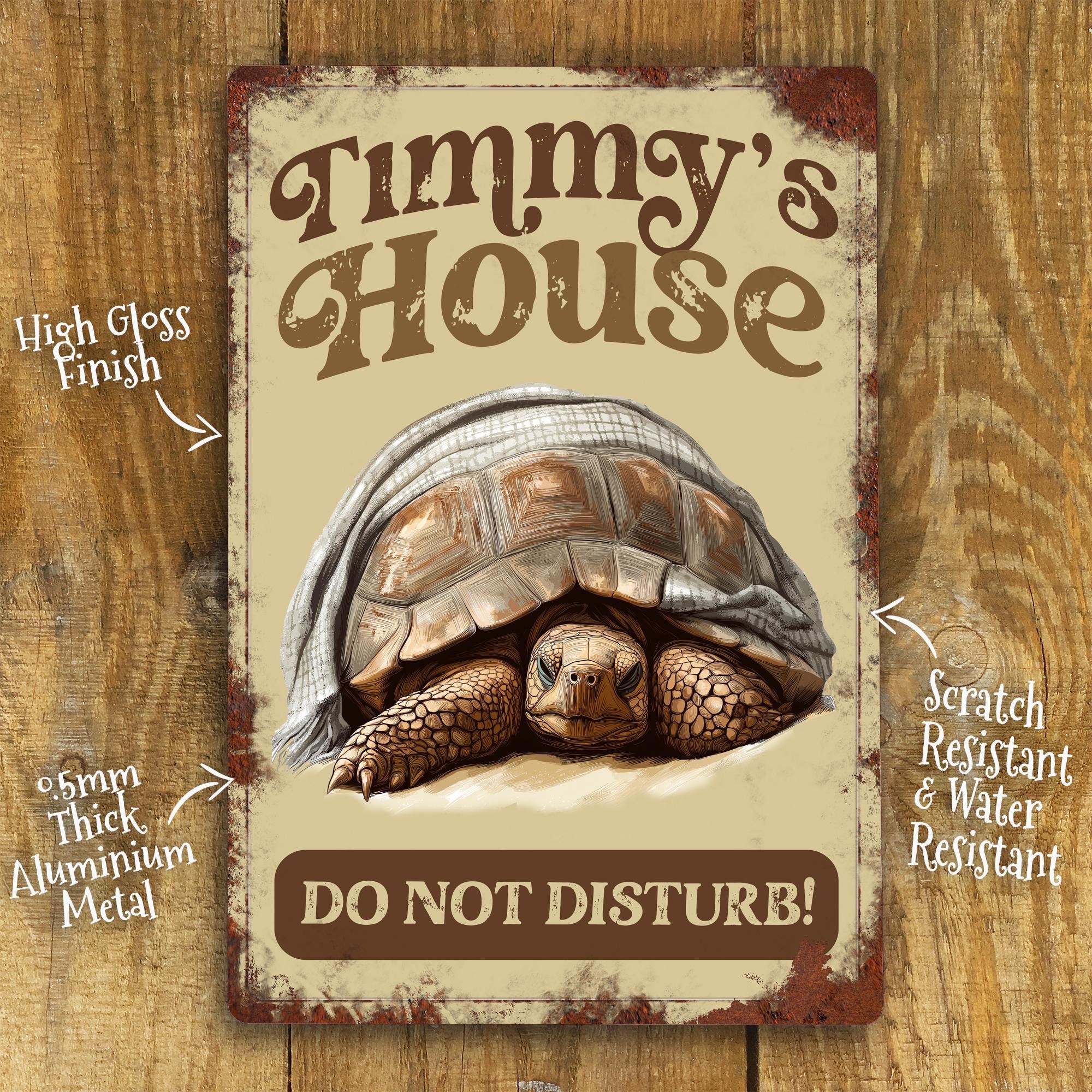 Personalised Tortoise House Sign: Vintage Style Metal Vivarium Decor ...