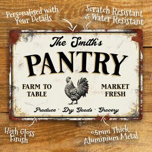 Personalised Vintage Retro Pantry Sign Metal Wall Door Signage ...