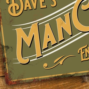Personalised Vintage Man Cave Metal Sign Office Wall Door Decor ...