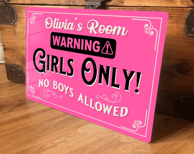Funny Girls Bedroom Sign for Door or Wall 12 X 8, Easy to Mount PVC ...