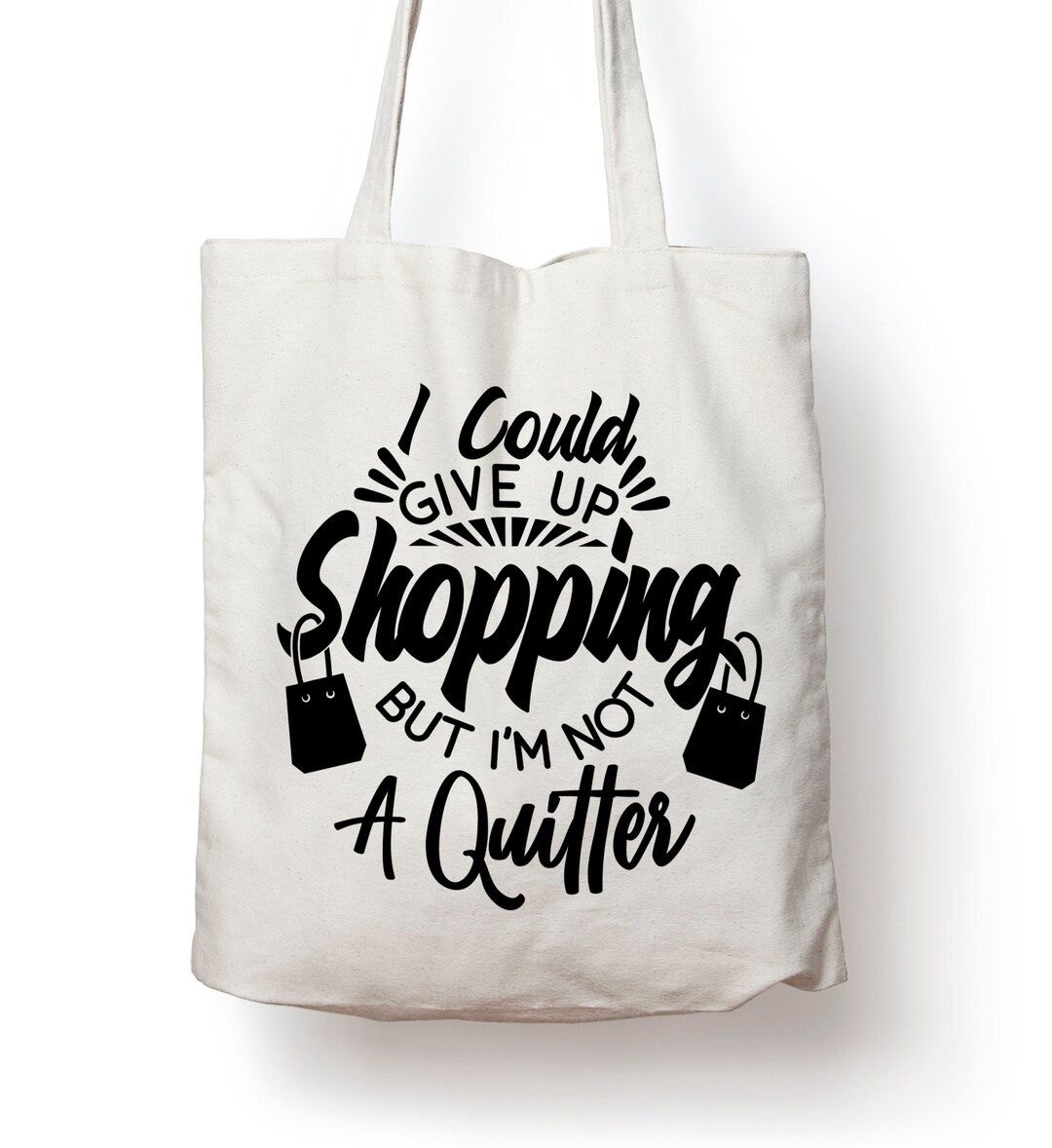 Shopping Addiction Tote Bag, Non Quitter Shopper Retro Fashion Bookworm ...