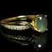 Blue Cat's Eye Jade 18K Gold Ring | Rare Natural Stone | Chatoyant ...