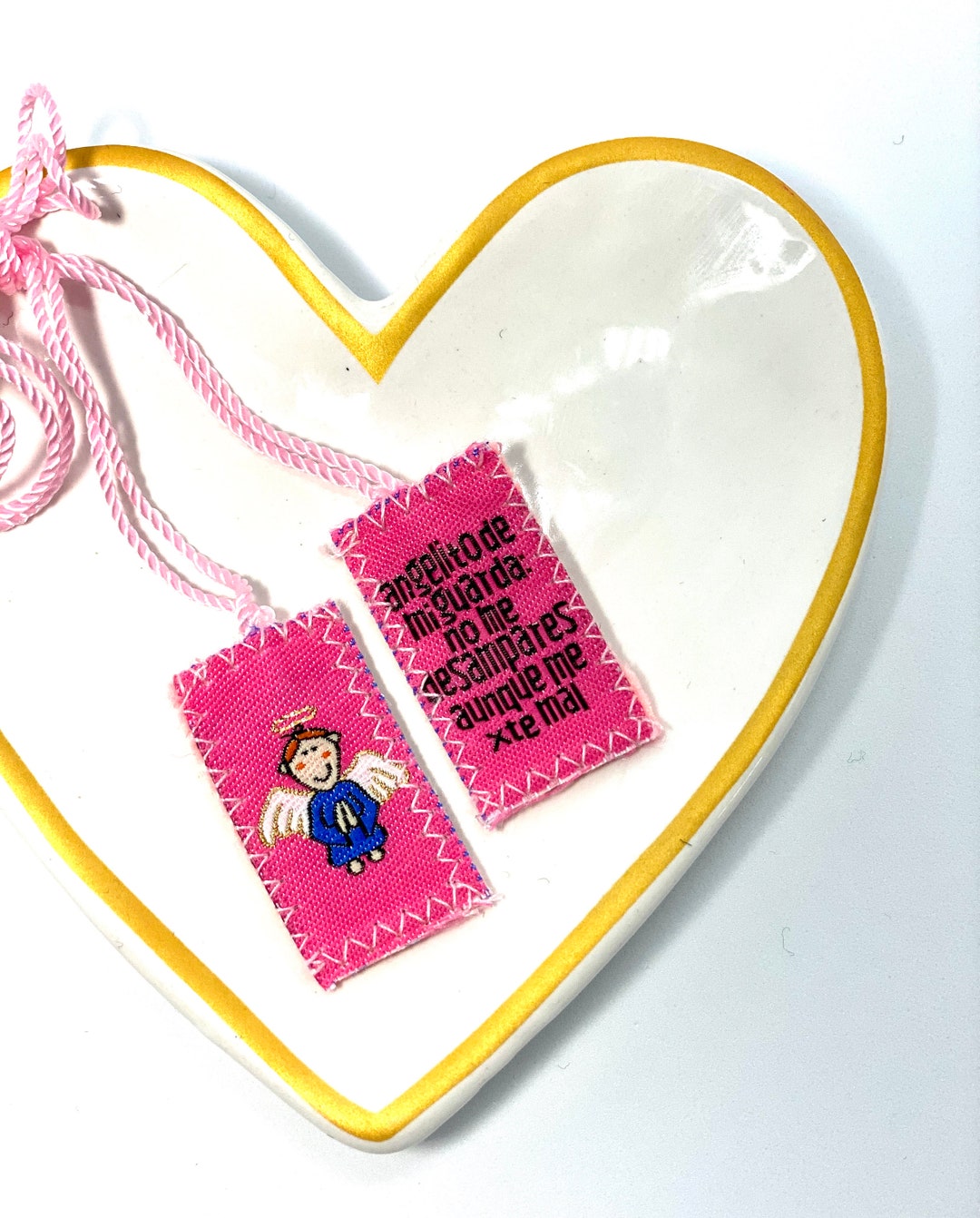 Pink Guardian Angel Scapular Escapulario Angel De La Guarda Medium ...