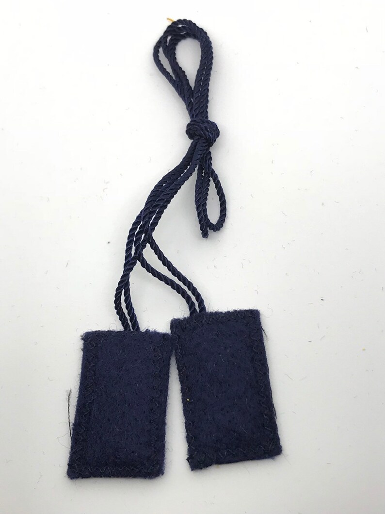 Dark Blue Virgin Mary and Jesus Scapular Escapulario Virgen - Etsy