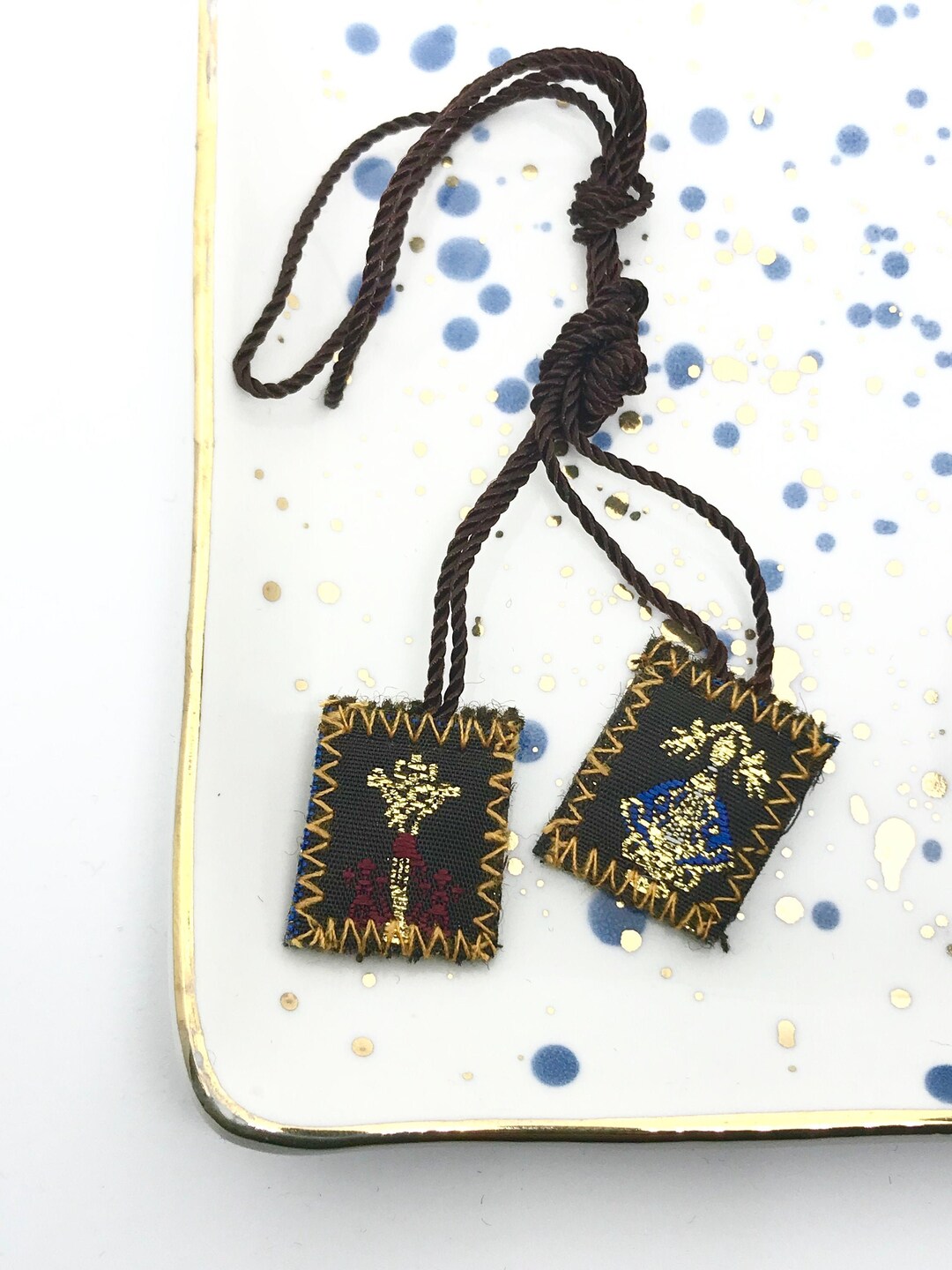 Brown Virgin Mary and Jesus Scapular Escapulario Virgen Maria Y Jesus ...
