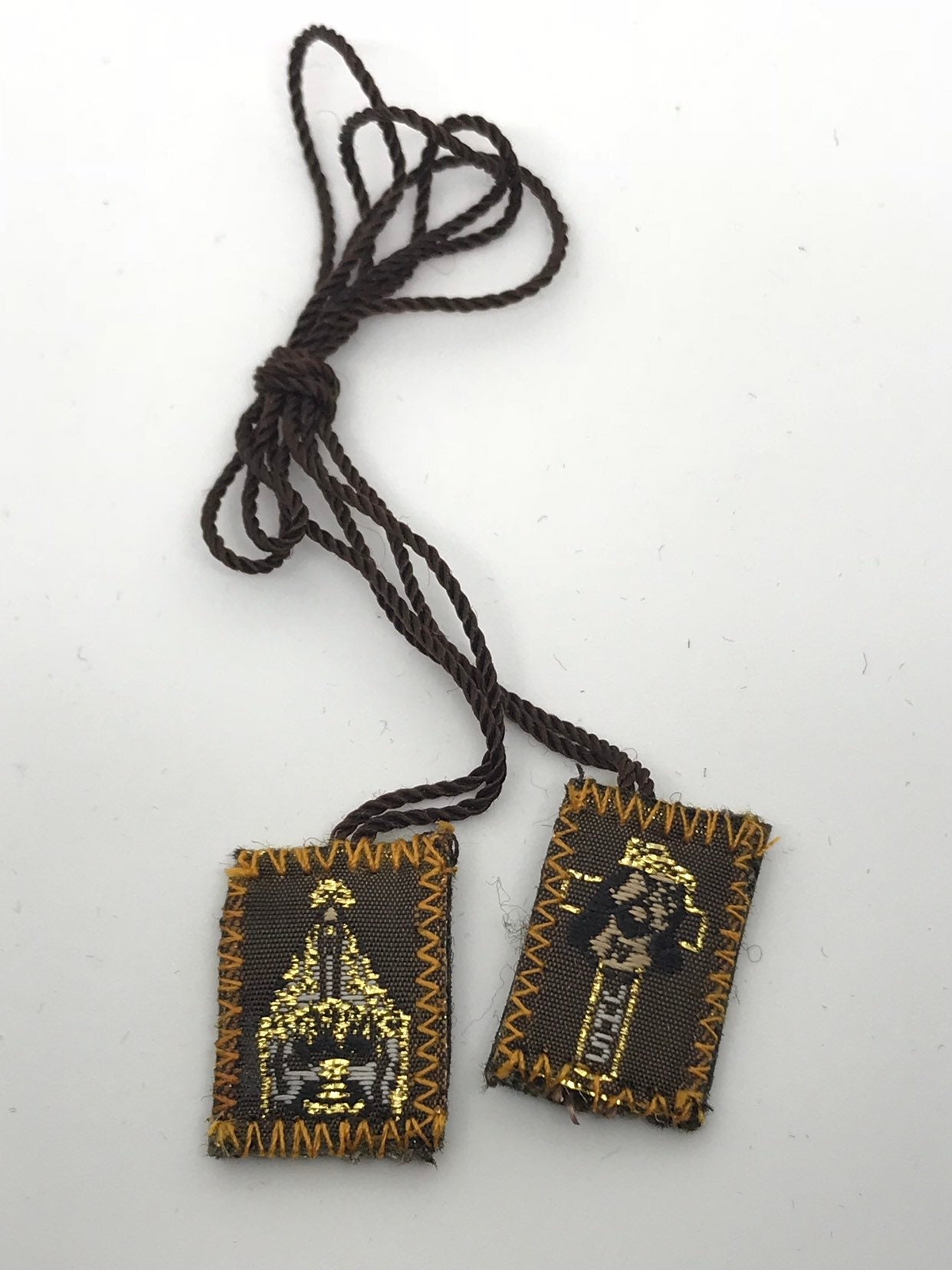 Brown Virgin Mary and Jesus Scapular Escapulario Virgen Maria Y Jesus ...