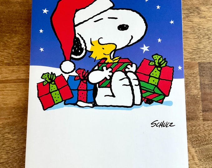 Vintage ( Unused ) Peanuts Christmas Greeting Card, Snoopy Hugging ...