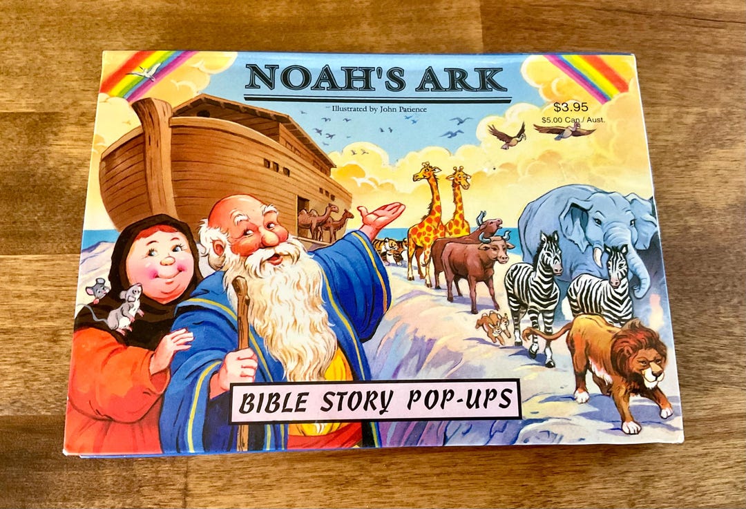 Vintage Childrens Pop-up Book, Bible Stories, Noahs Ark, by Playmore ...
