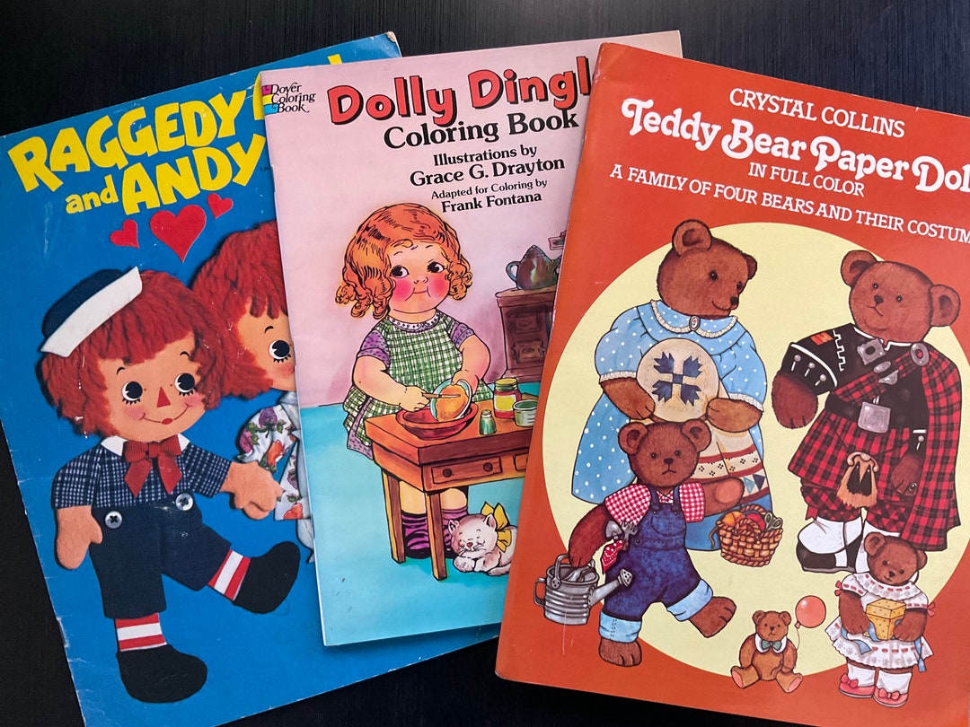 Vintage Paperdolls and Coloring Book, Dolly Dingle, Raggedy Ann & Andy ...