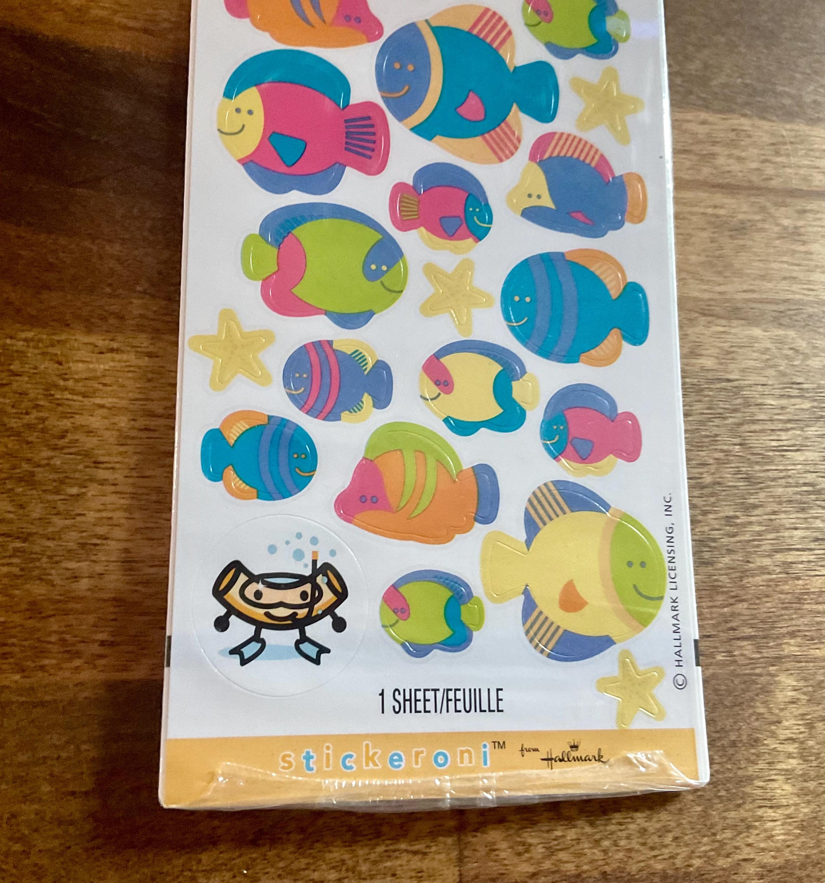 Vintage Stickeroni Sticker Sheet, Colorful Pastel Fishy’s, by Hallmark ...