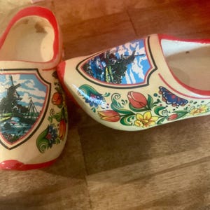 Vintage Dutch Ornamental Hand Painted Wooden Clogs, Hand Carved - Etsy