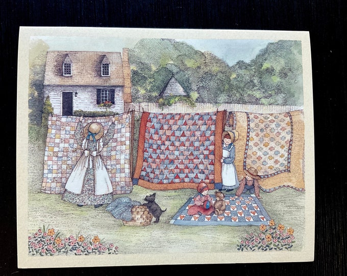 Vintage Lang Deluxe Notecard, Country Quilts, Artist Sherri Buck ...