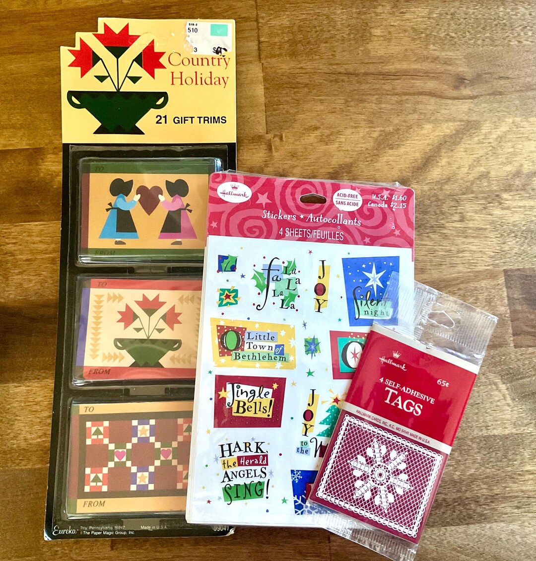 Vintage Christmas Pack, Country Holiday Gift Tags, Hallmark Stickers ...