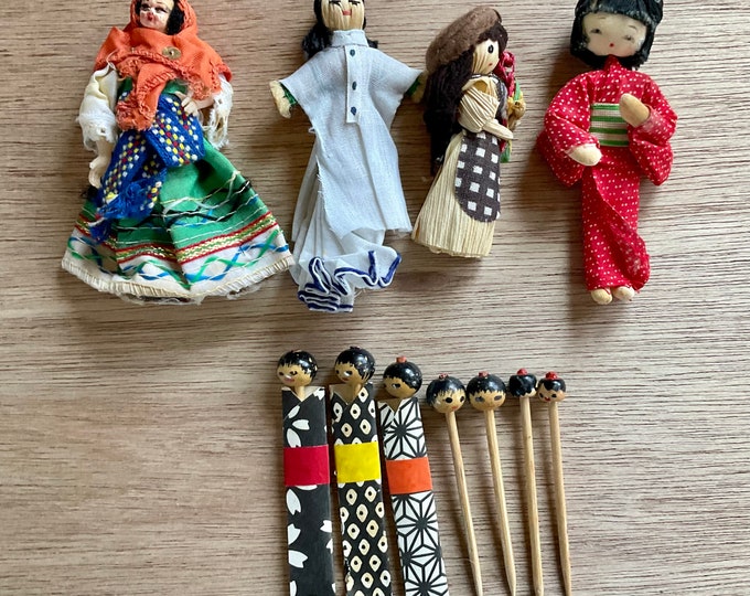 Vintage Miniature Assorted Dolls, Folksy, Japanese Themed & Japan ...