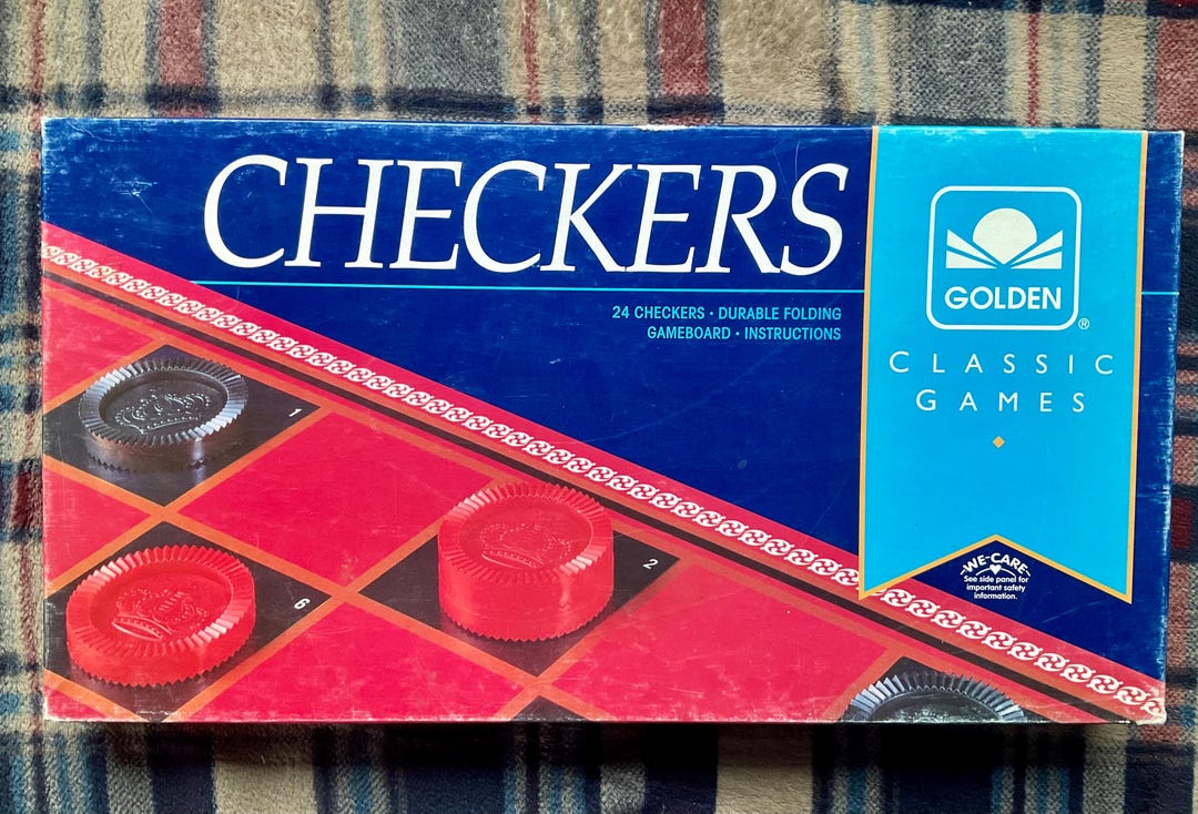 Vintage Checkers Board Game, by Golden Classics, Copyright 1993 Version ...