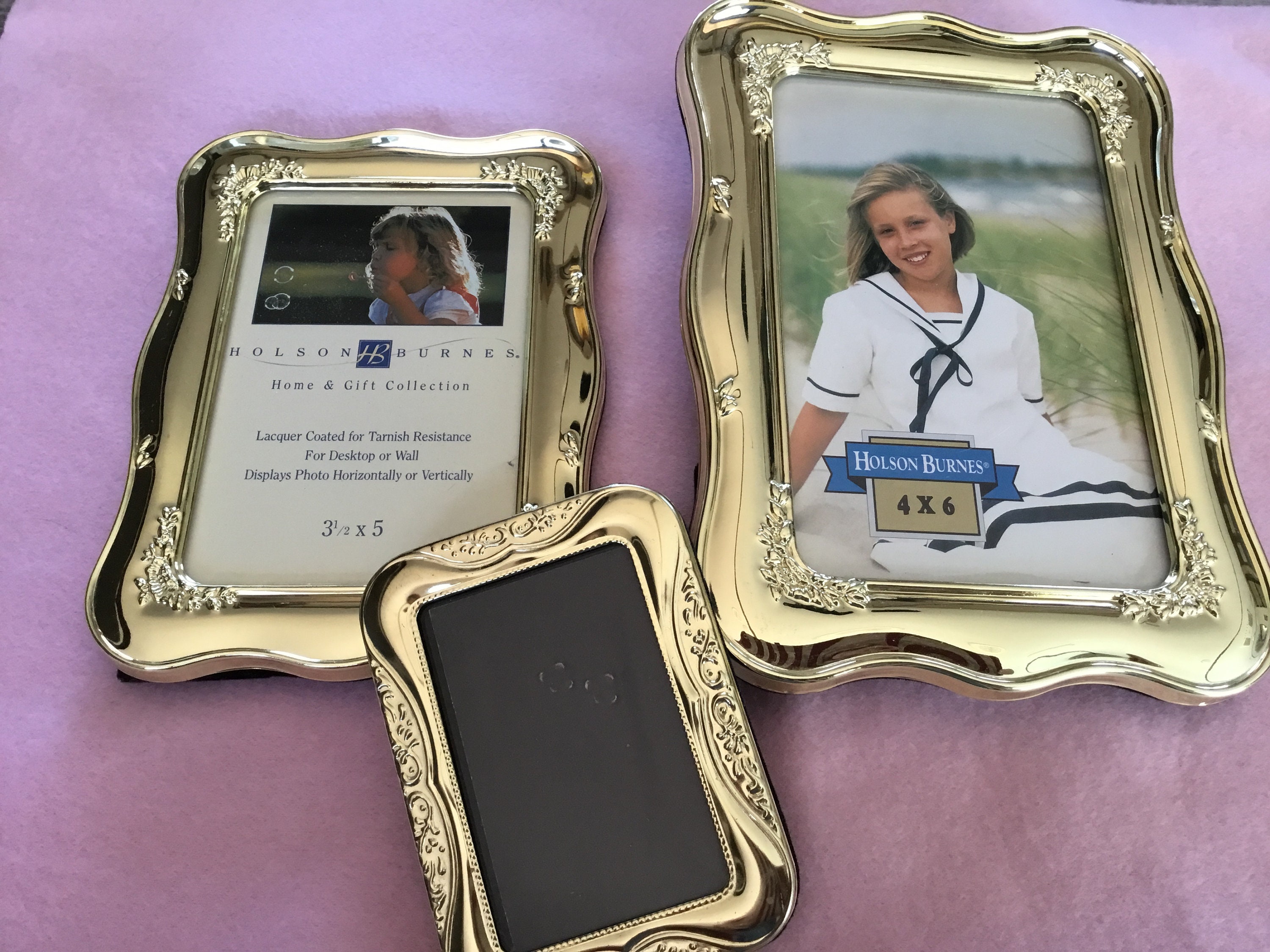 Vintage Holson Burnes Gold Finish Picture Frame Set Black | Etsy