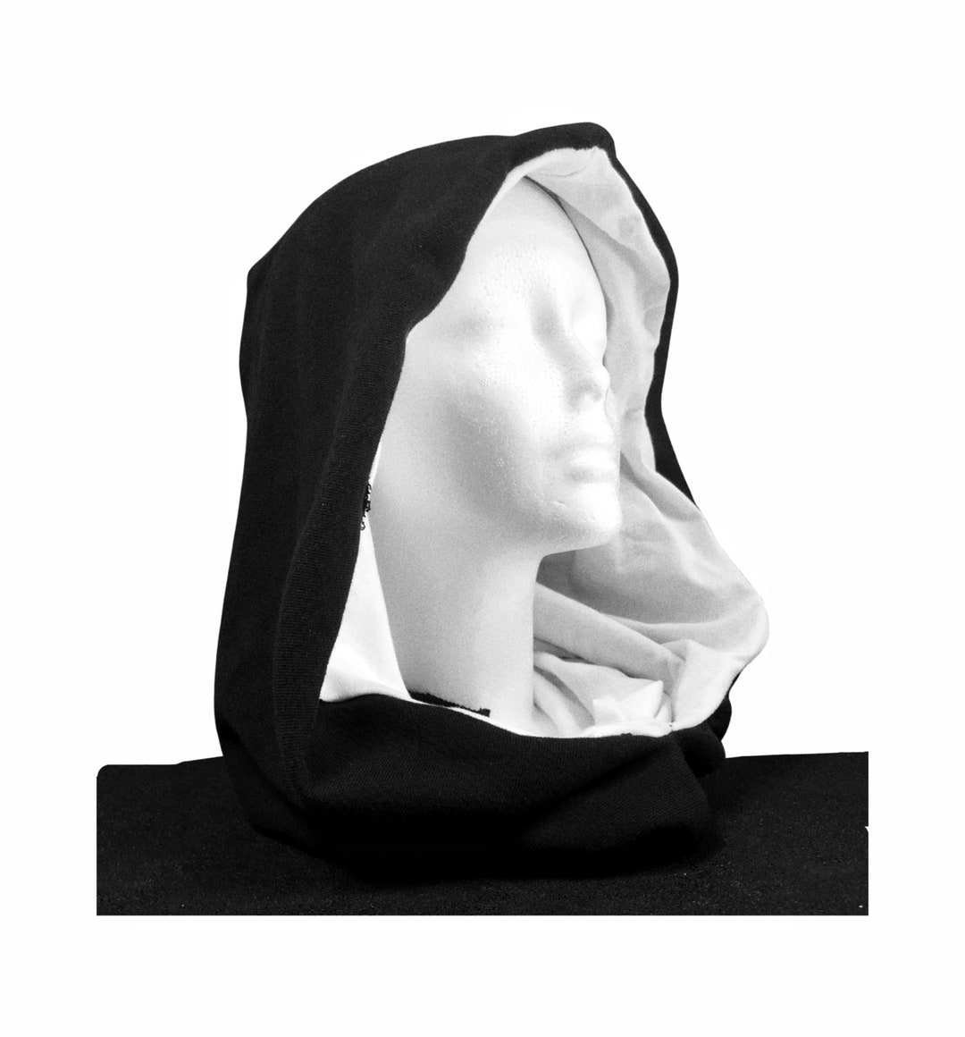 Black White Reversible Yin Yang Wizard Hood Rave Festival Cosplay Mens ...