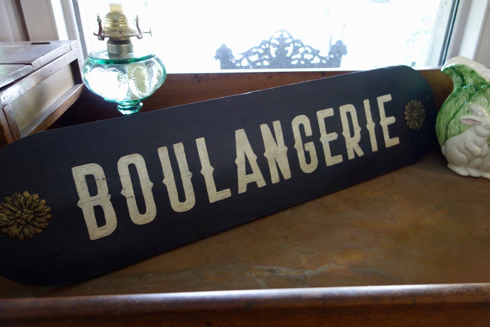 Boulangerie Sign French Bread Bakery Shop Sign on Salvaged | Etsy