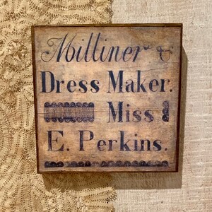 Milliner and Dress Maker Sign on Reclaimed Barn Wood, Decoupage ...