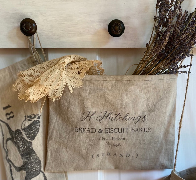 Primitive Grain Sack Bread & Biscuit Baker Wall Pocket Peg - Etsy
