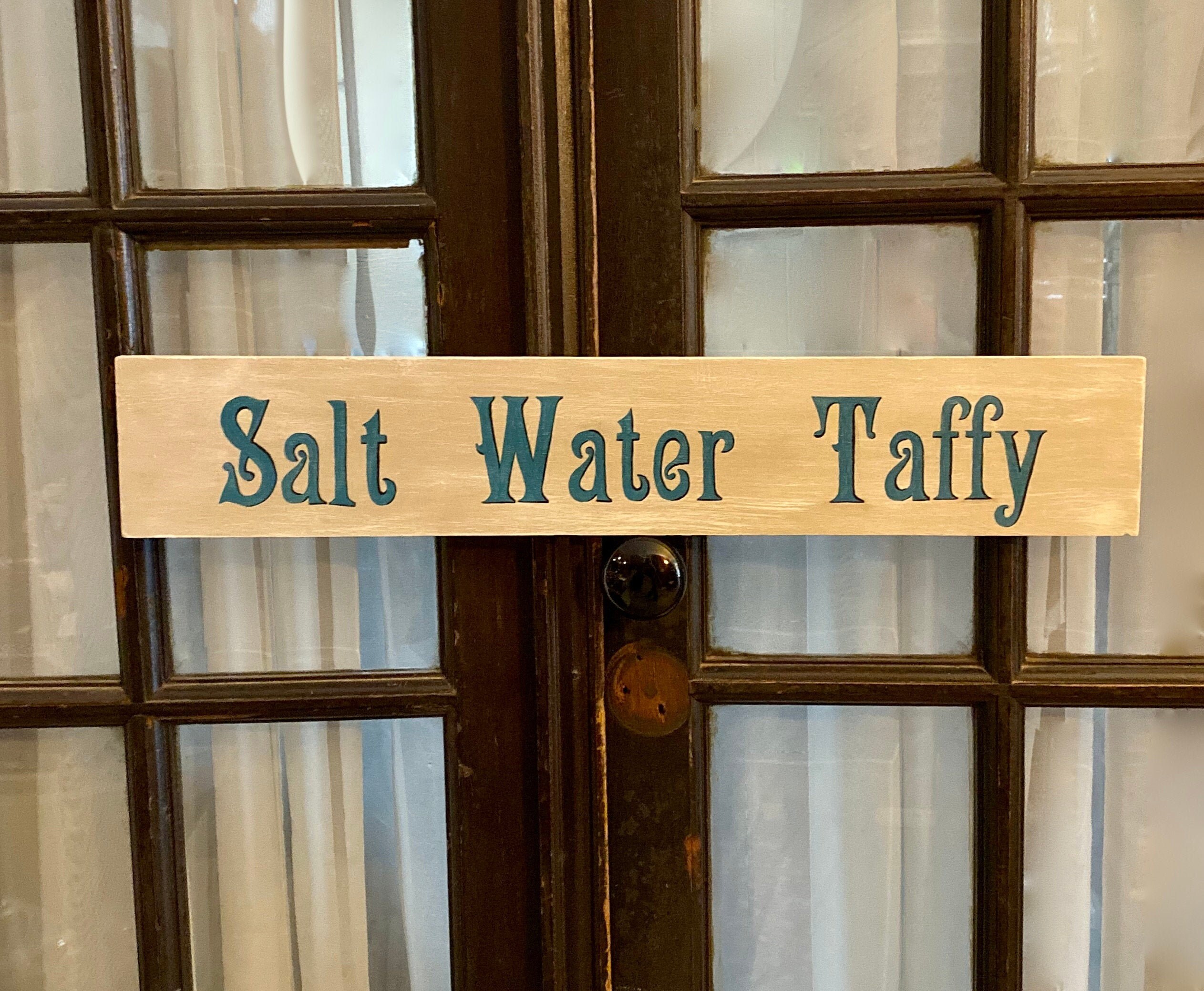 Hand-Painted Distressed Salt Water Taffy Sign Country Sign on | Etsy