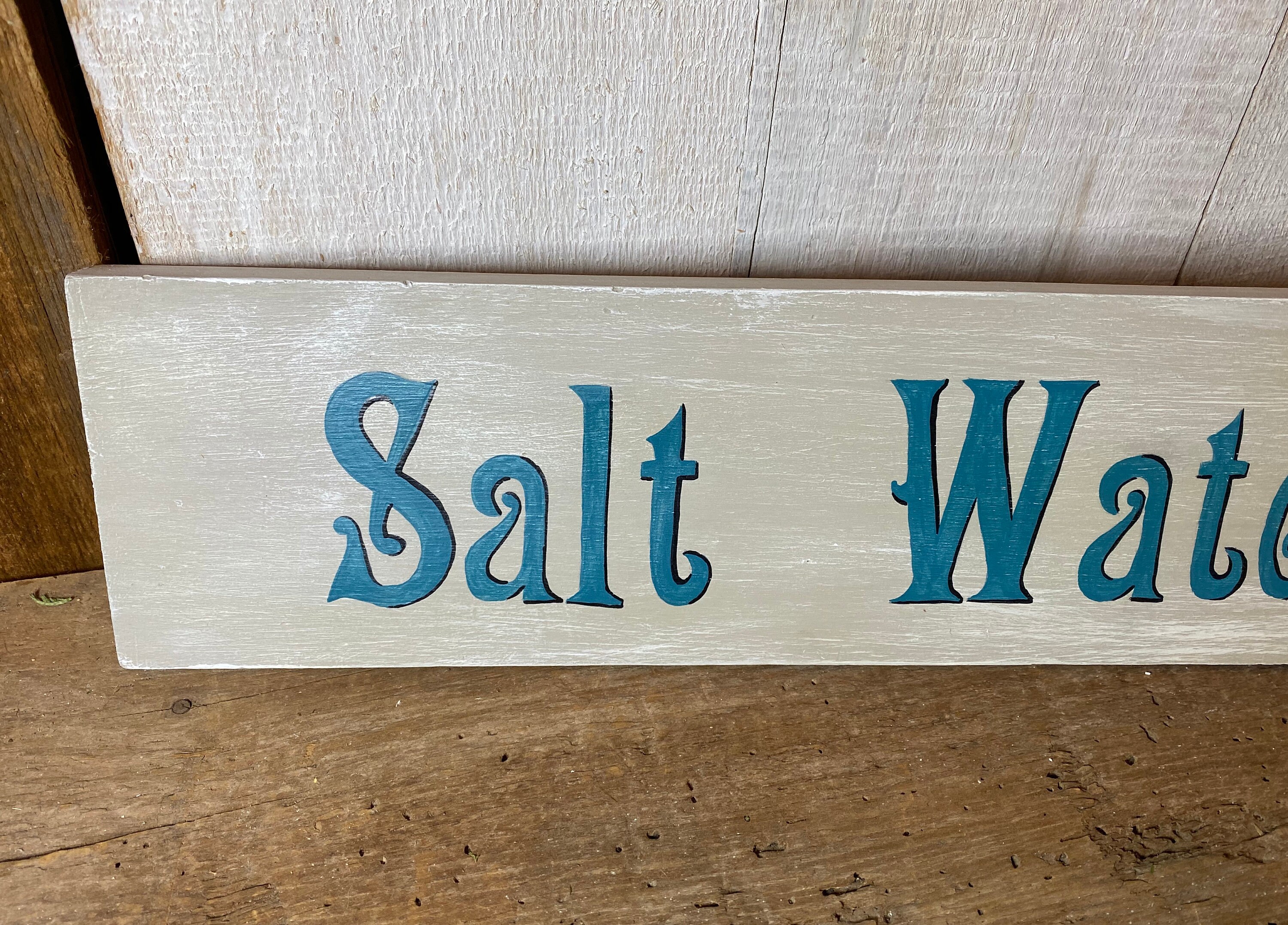 Hand-Painted Distressed Salt Water Taffy Sign Country Sign on | Etsy