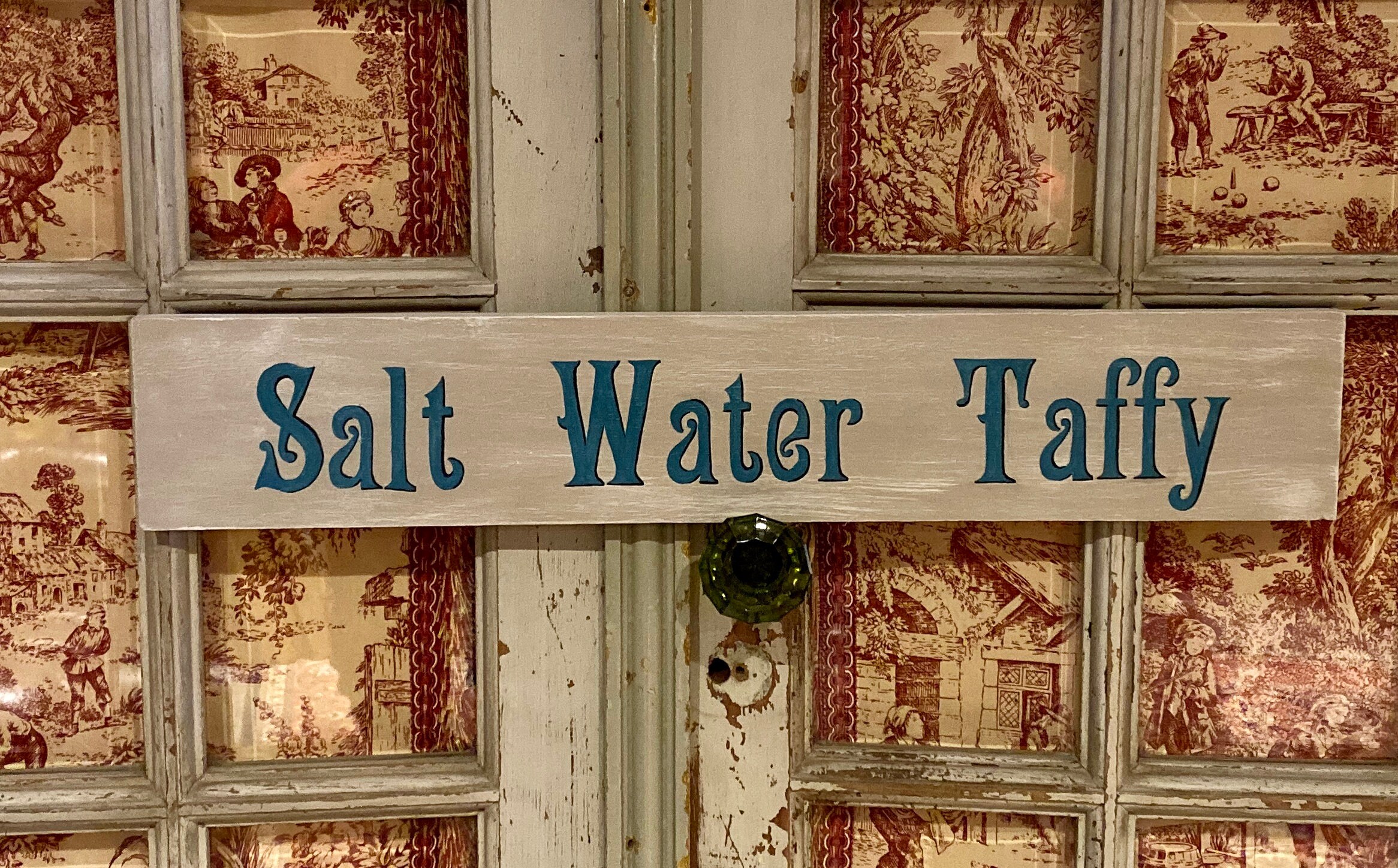 Hand-Painted Distressed Salt Water Taffy Sign Country Sign on | Etsy