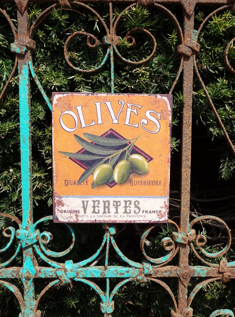 Vintage Style Olive Sign French Kitchen Decor Decoupaged - Etsy