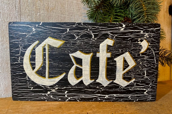French Coffee Cafe' wood sign Antique style kitchen | Etsy
