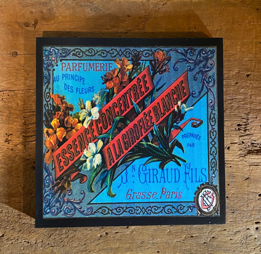 Vintage Style French Perfume Sign, Bathroom Decor, Decoupaged Rustic ...