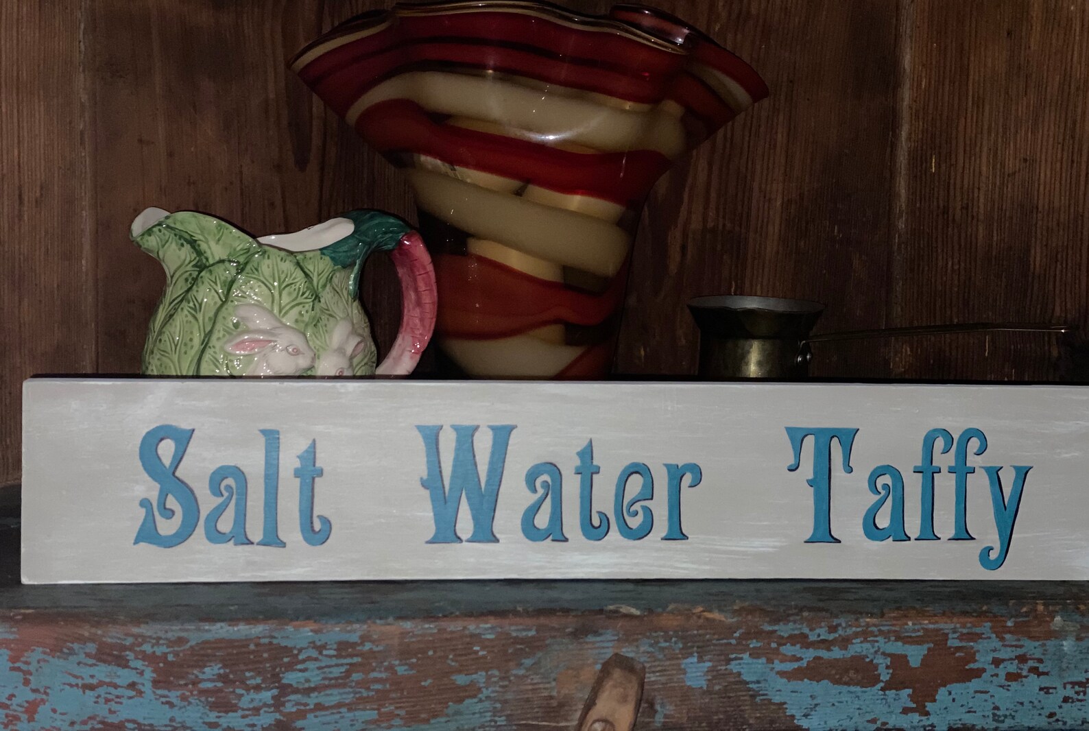 Hand-Painted Distressed Salt Water Taffy Sign Country Sign on | Etsy